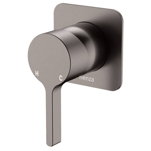 Sansa Wall Mixer, Square Plate, Gun Metal – Schots Home Emporium