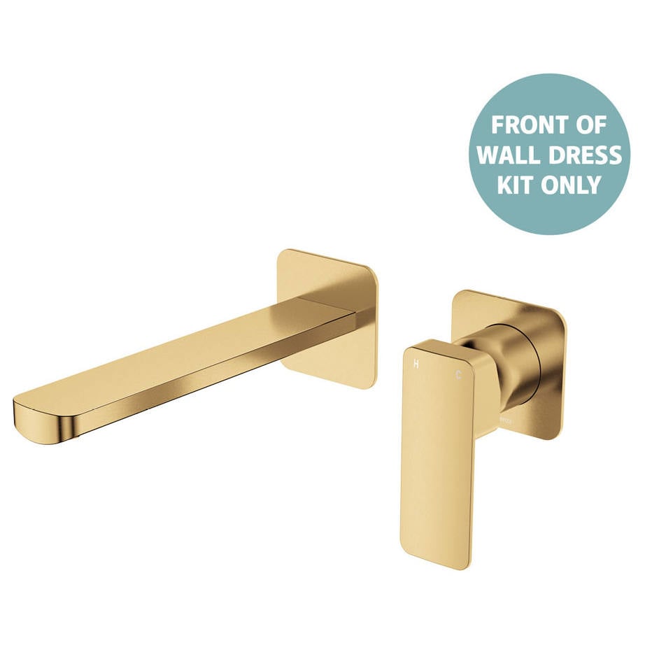 Tono Wall Mixer Set Dress Kit, Square Plate, 200mm Outlet, Urban Brass ...