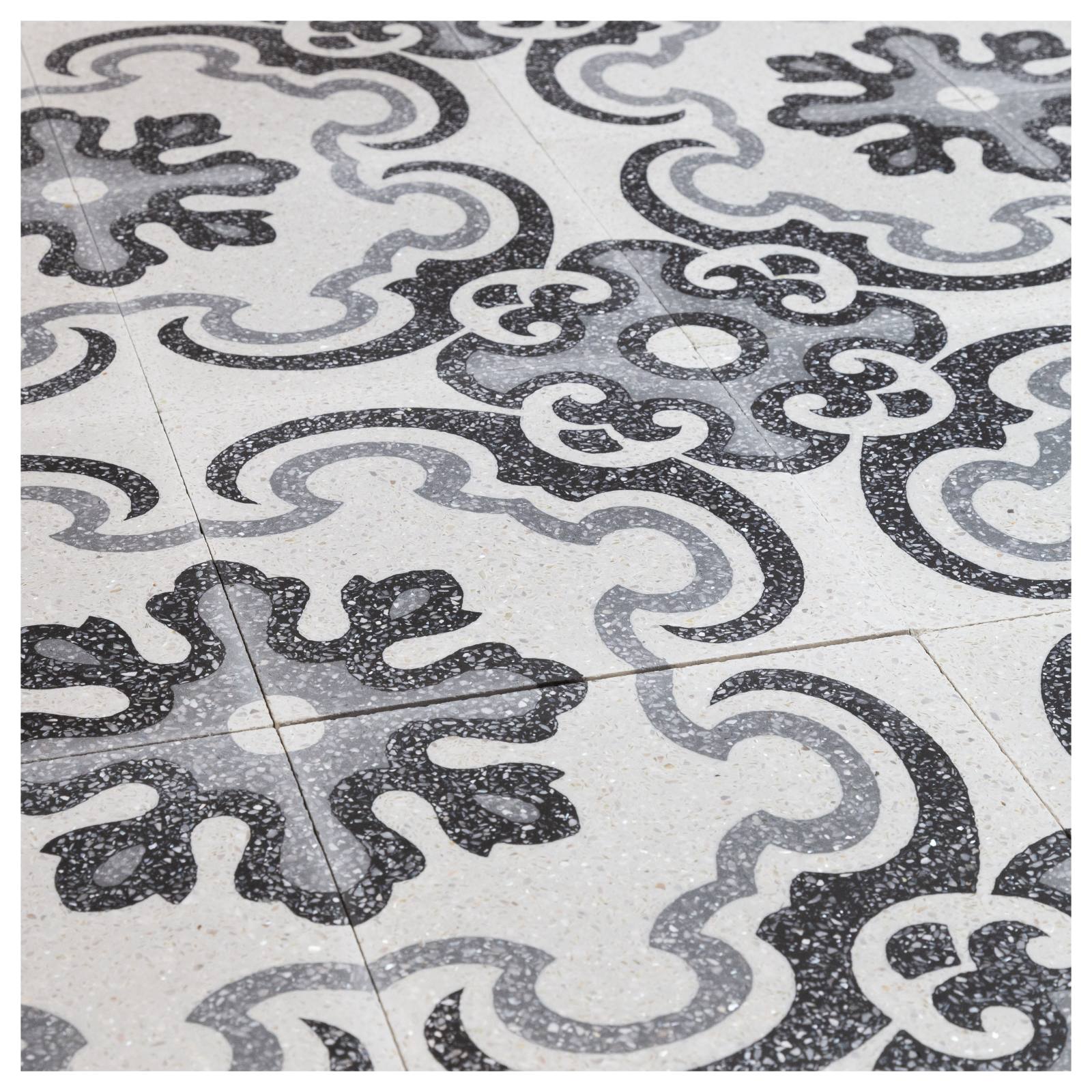 Jemma 20x20cm Terrazo Encaustic Tile, Grey & White – Schots Home Emporium