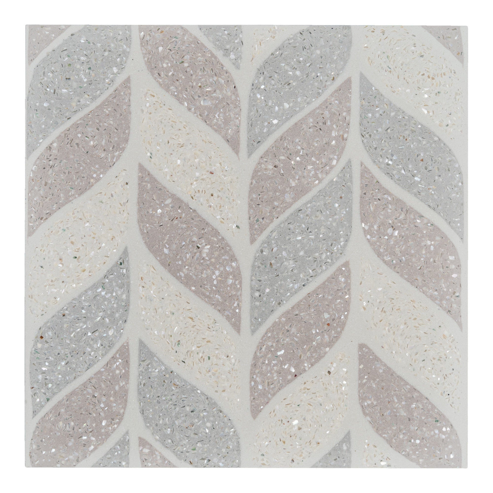 Vera Terrazzo 20x20x1.6 Encaustic Tile with Mother Pearl, Beige Rose ...