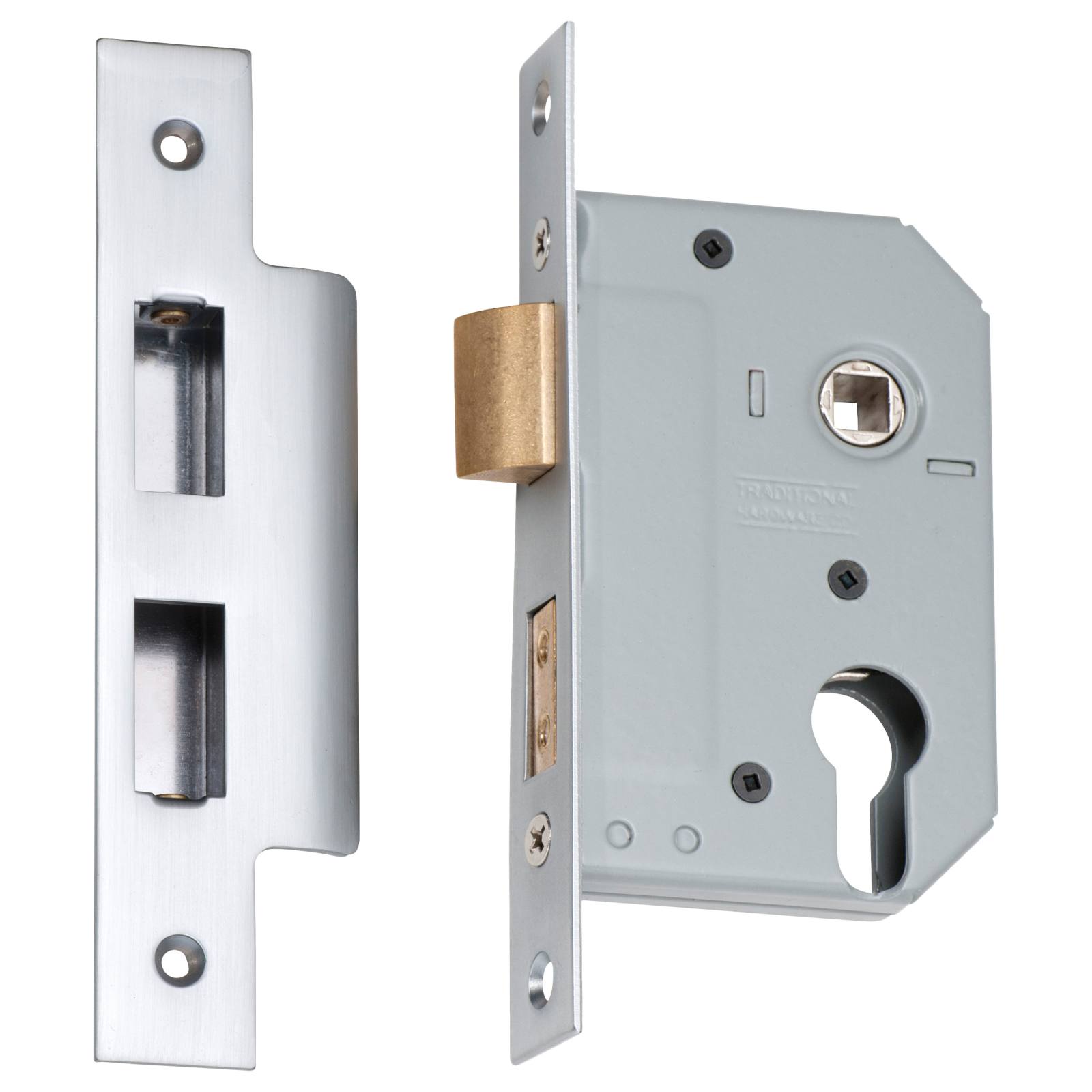 5 Euro Lever Lock (46mm Backset), Satin Chrome – Schots Home Emporium